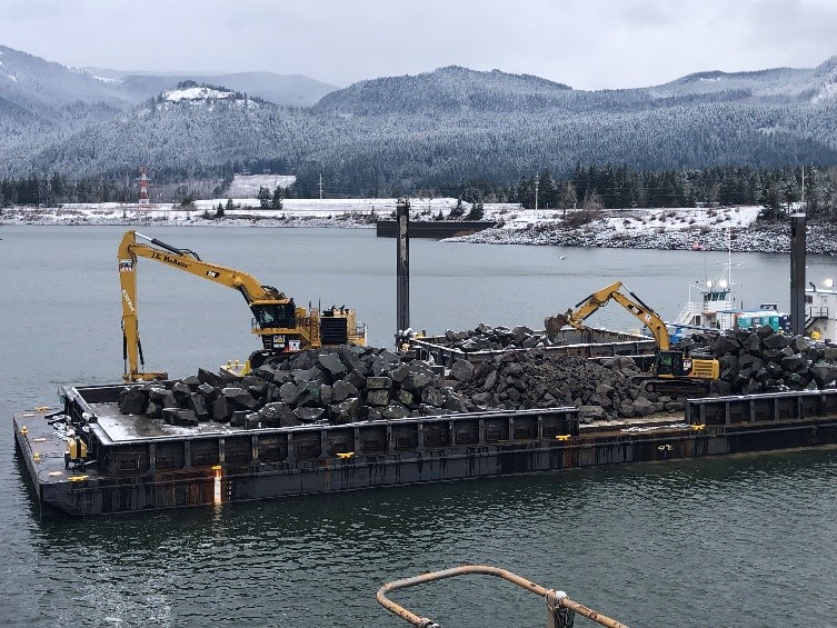 Tribal One-RJS Construction secure Bonneville Dam shoreline, fish ...